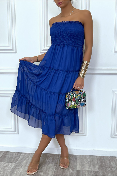 Robe longue royal avec voile transparent